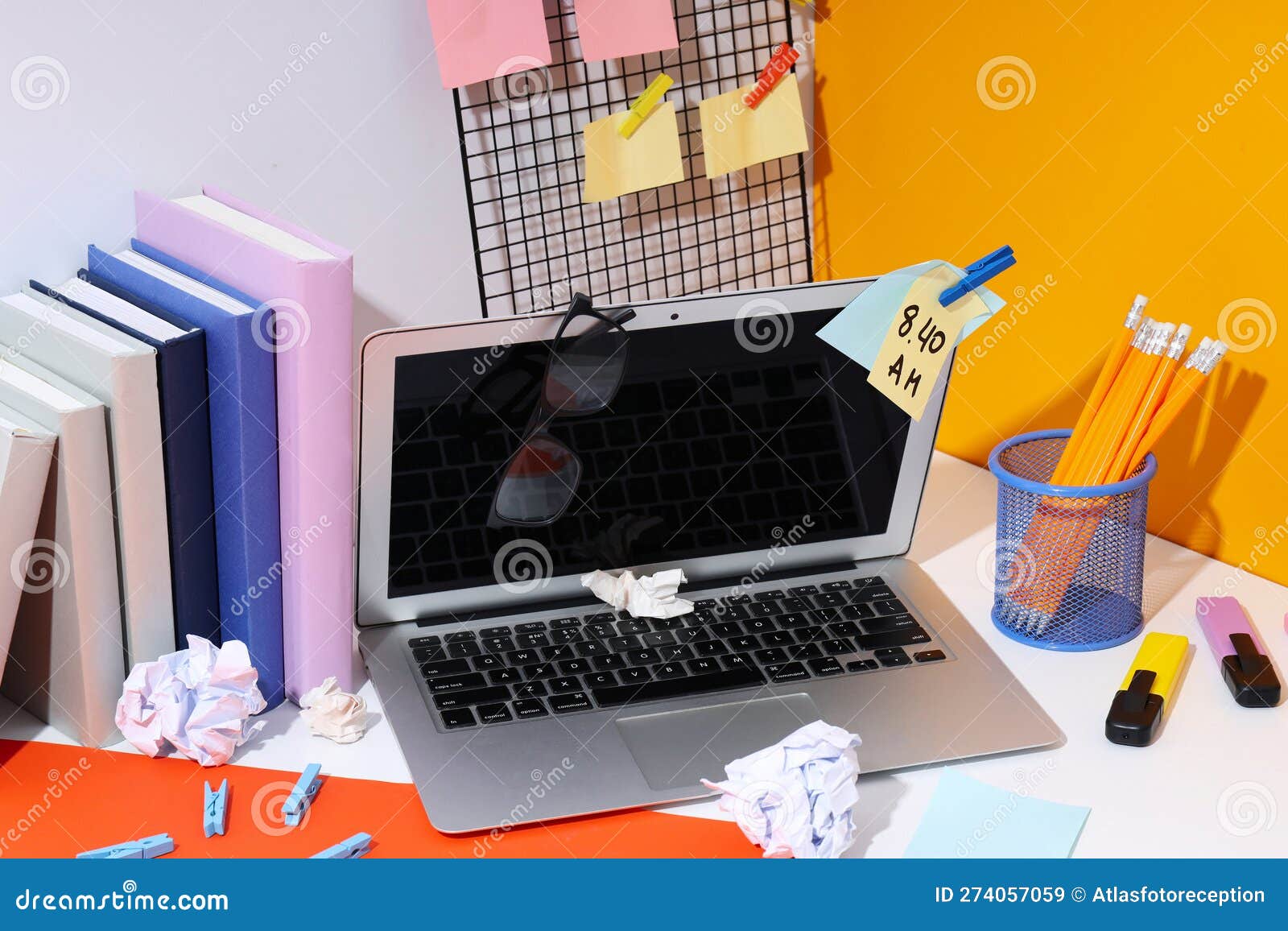 Messy Office Workplace, Workplace and Workspace Concept Stock Image ...