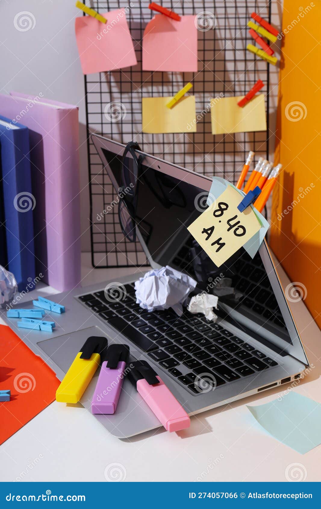 Messy Office Workplace, Workplace and Workspace Concept Stock Photo ...