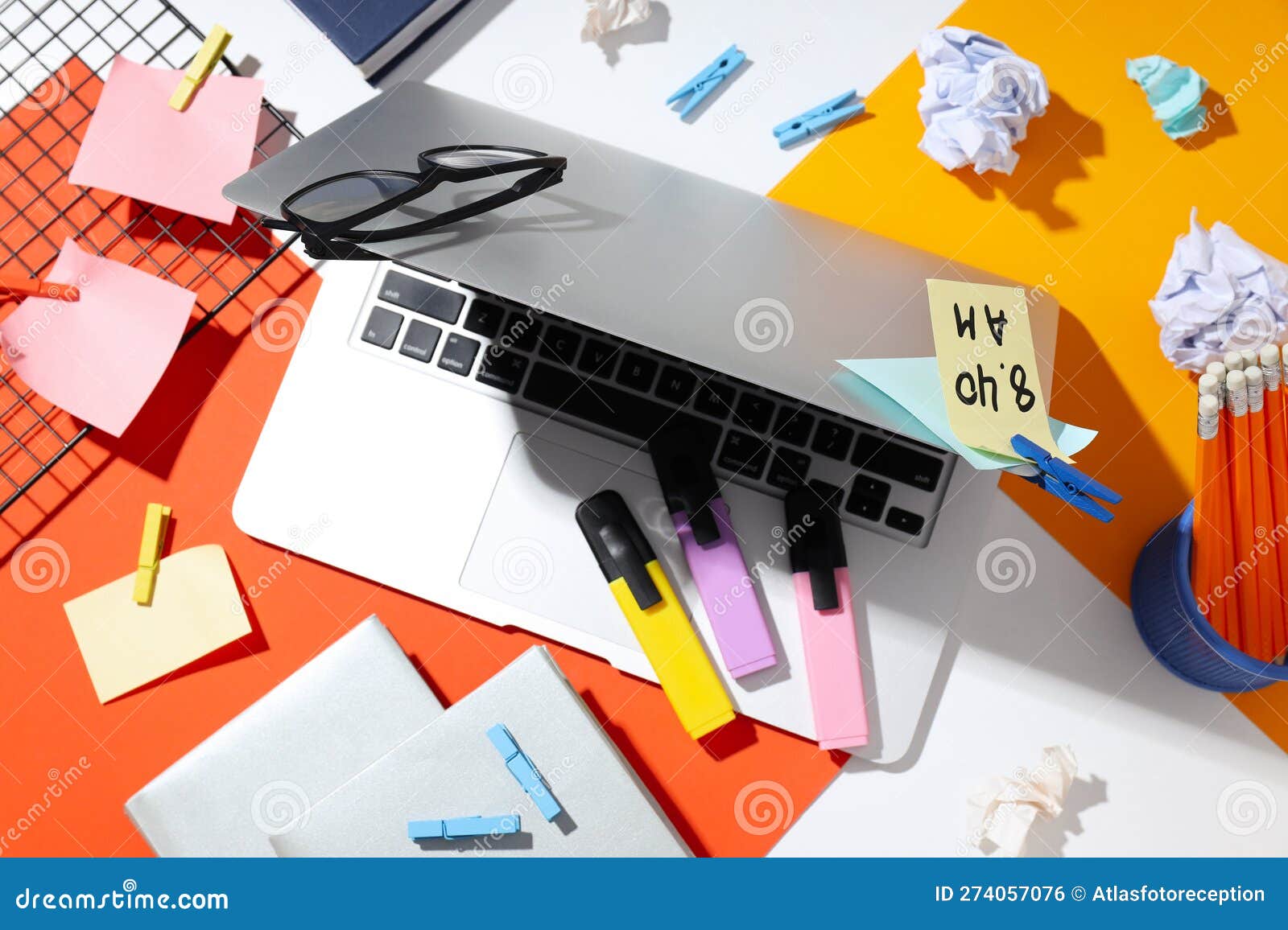 Messy Office Workplace, Workplace and Workspace Concept Stock Photo ...