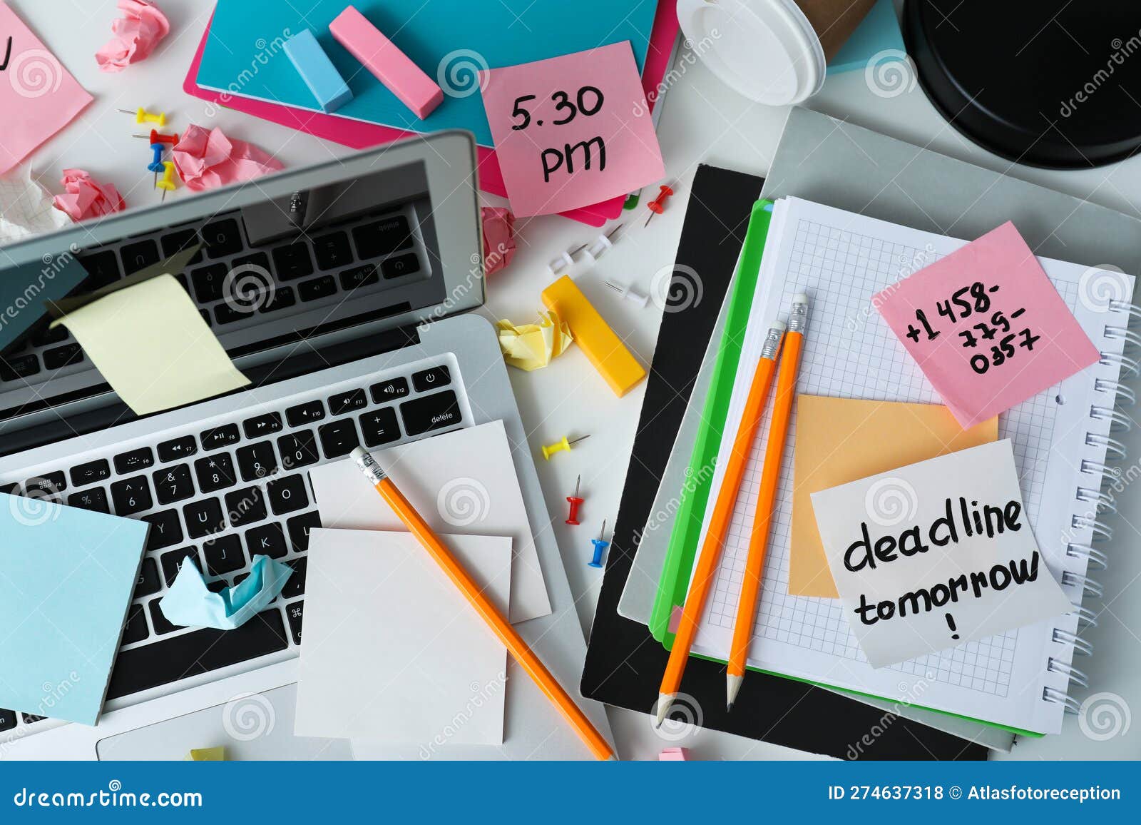 Messy Office Workplace, Workplace and Workspace Concept Stock Photo ...