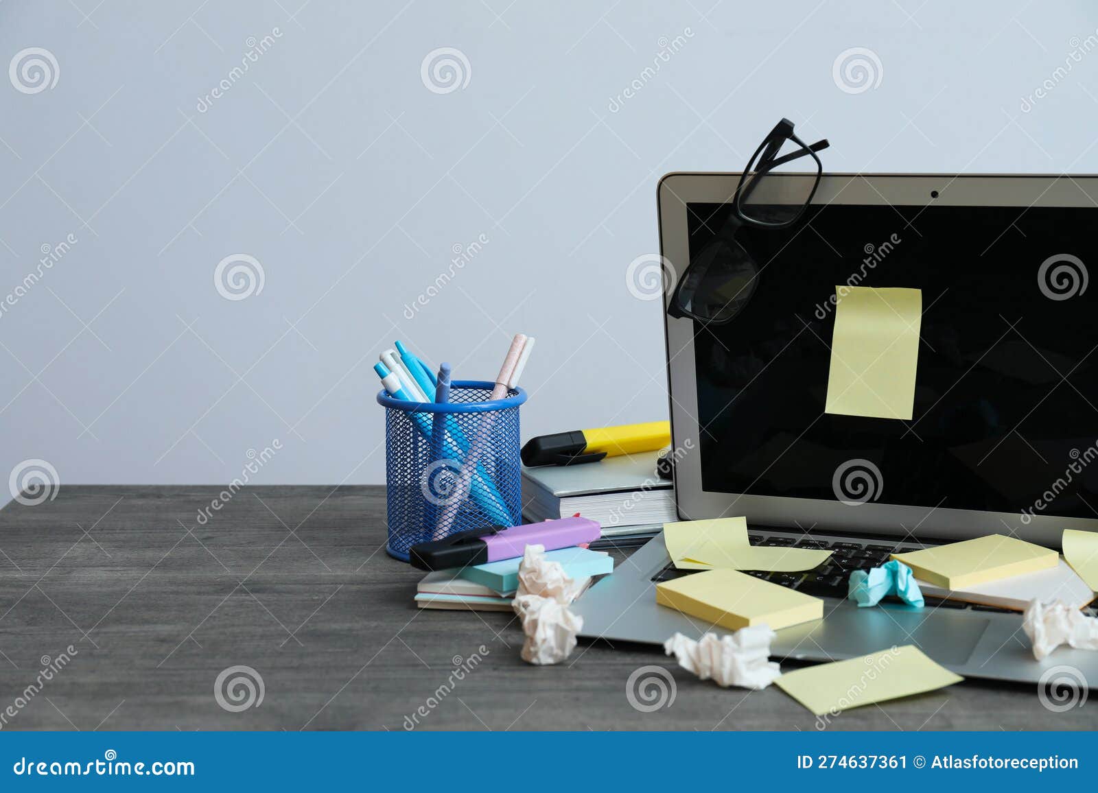 Messy Office Workplace, Workplace and Workspace Concept Stock Image ...