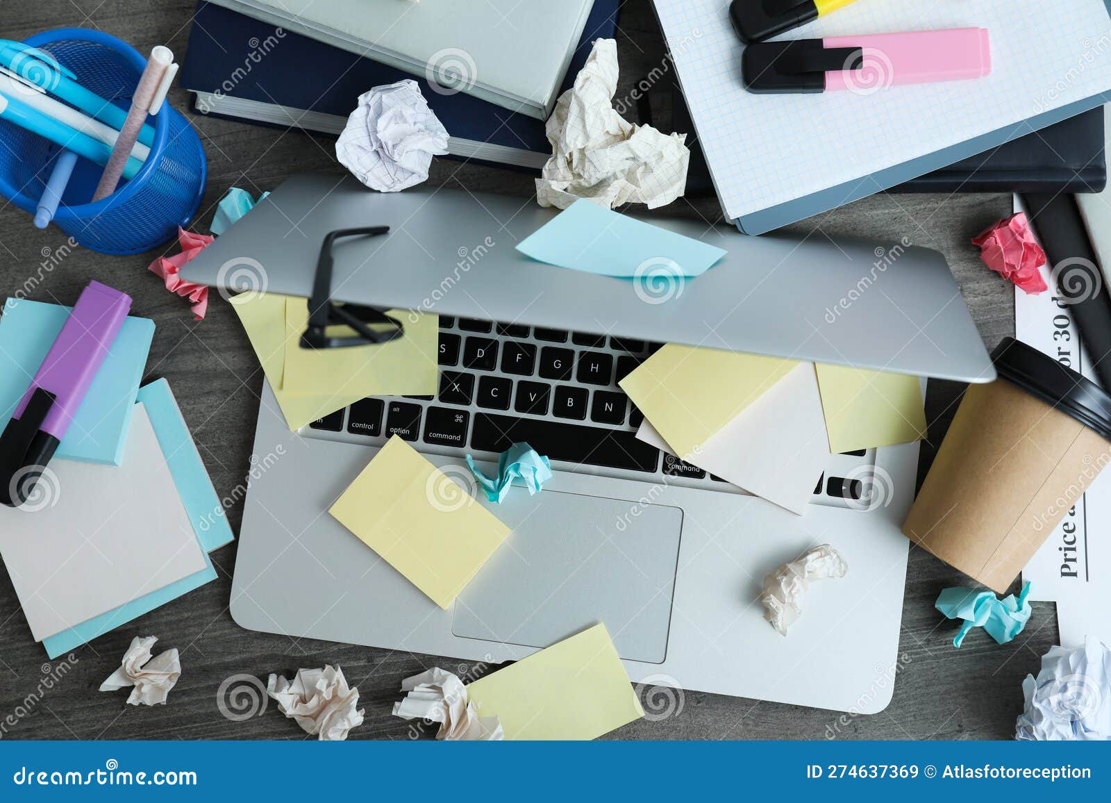 Messy Office Workplace, Workplace and Workspace Concept Stock Image ...