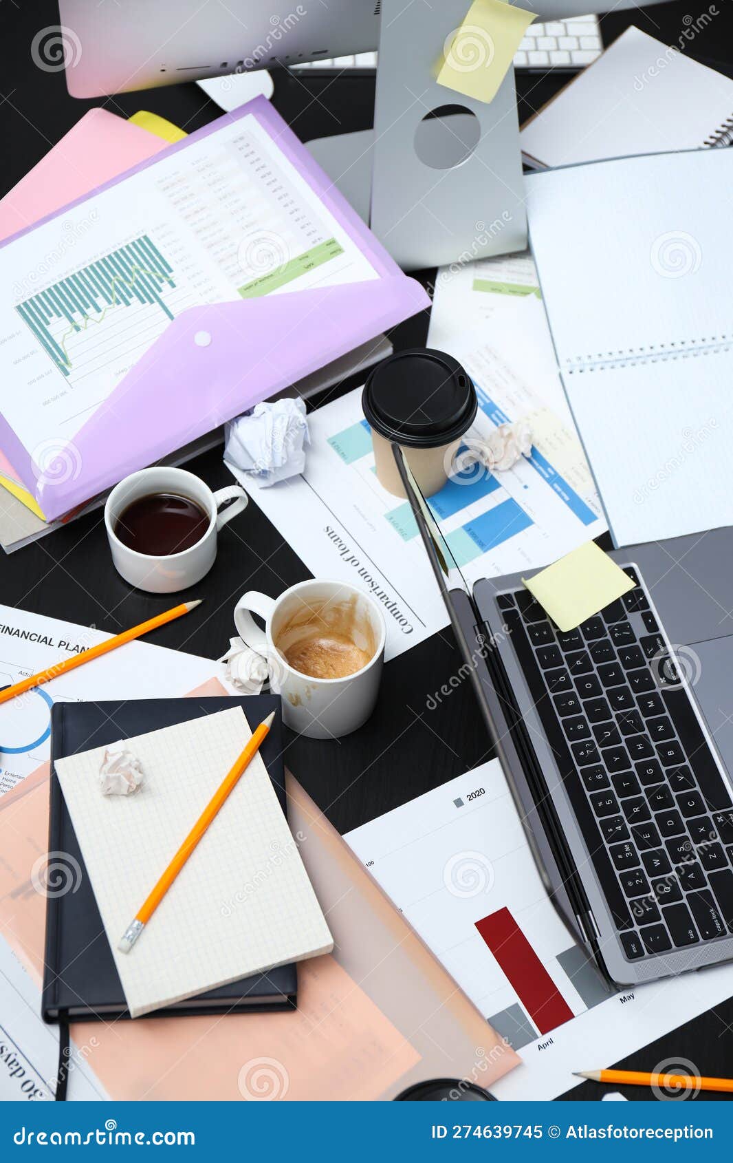Messy Office Workplace, Workplace and Workspace Concept Stock Image ...