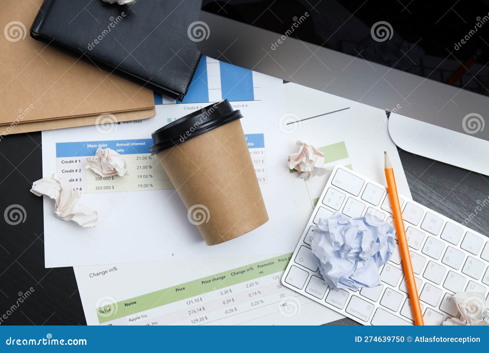 Messy Office Workplace, Workplace and Workspace Concept Stock Photo ...
