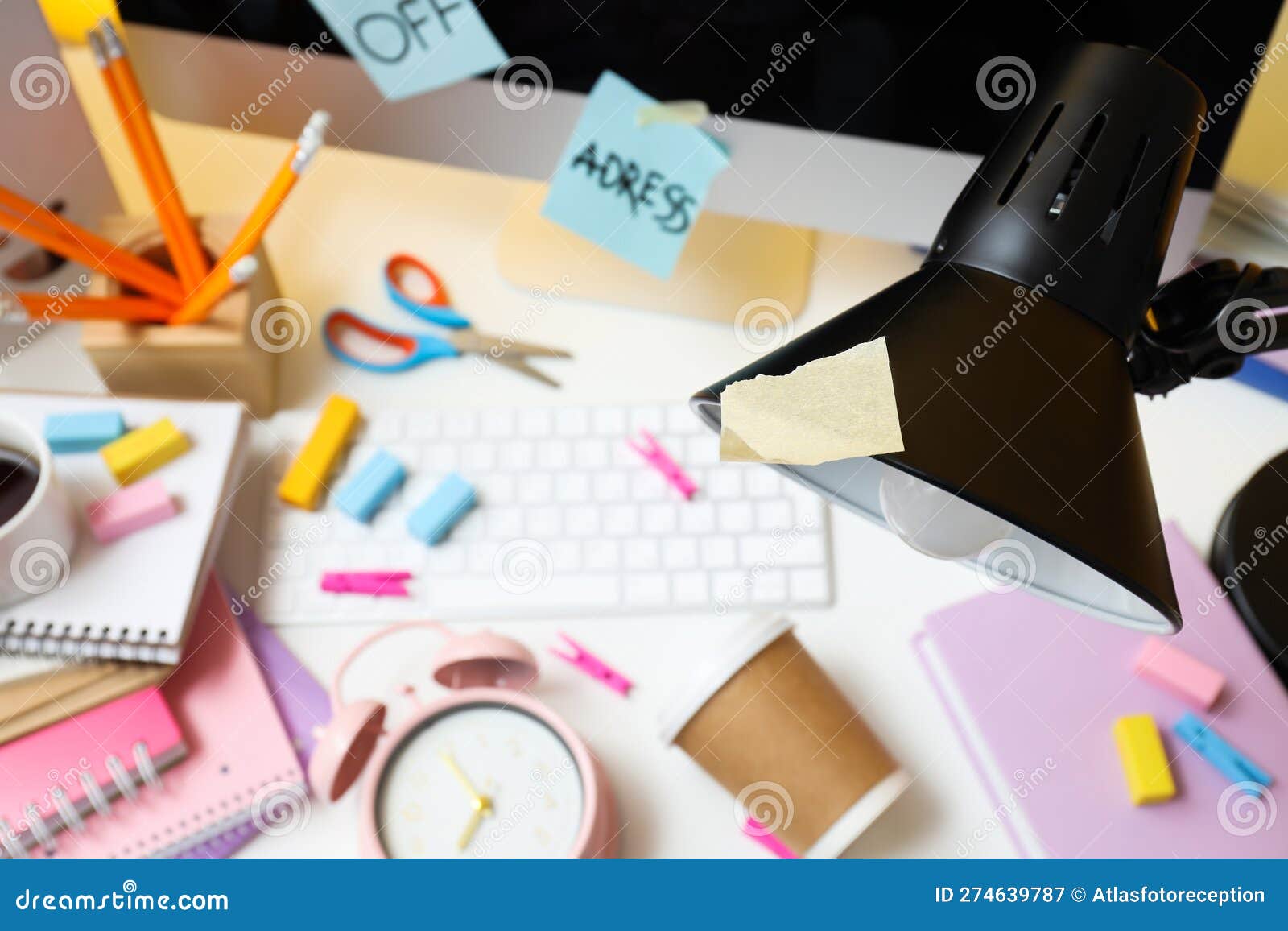 Messy Office Workplace, Workplace and Workspace Concept Stock Image ...