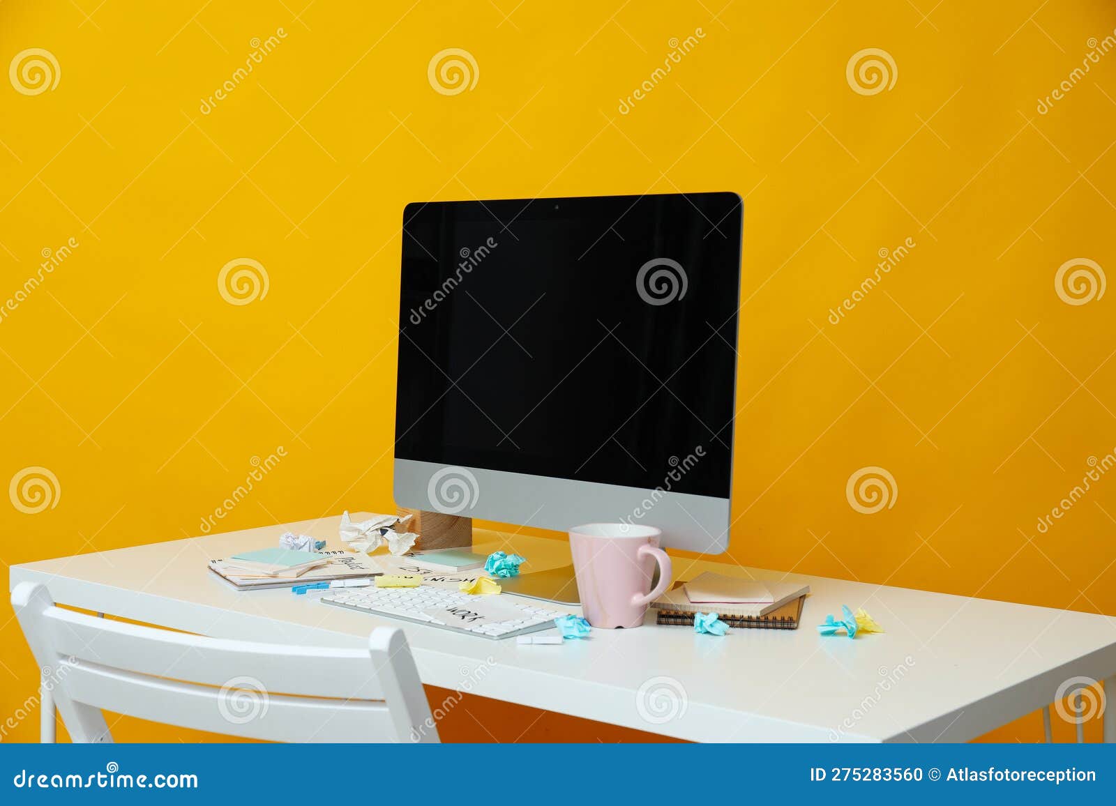 Messy Office Workplace, Workplace and Workspace Concept Stock Photo ...