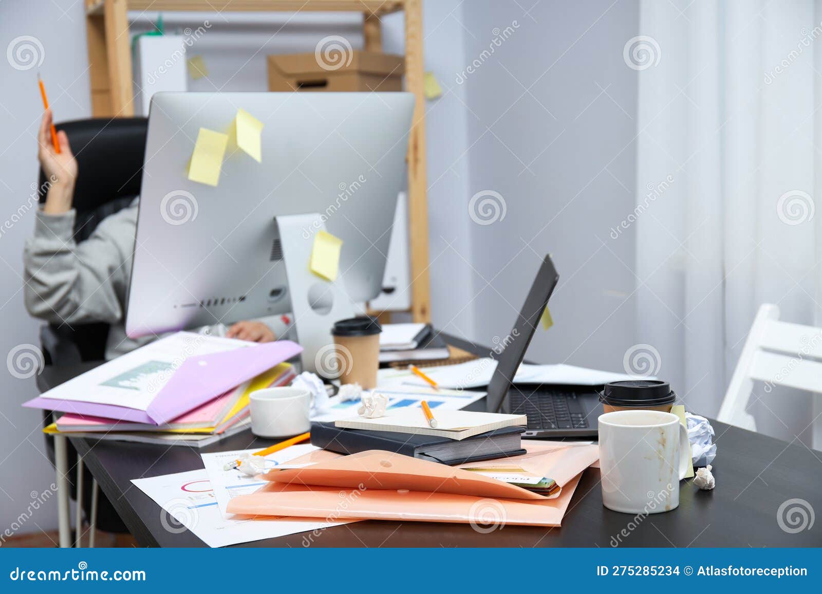 Messy Office Workplace, Workplace and Workspace Concept Stock Photo ...