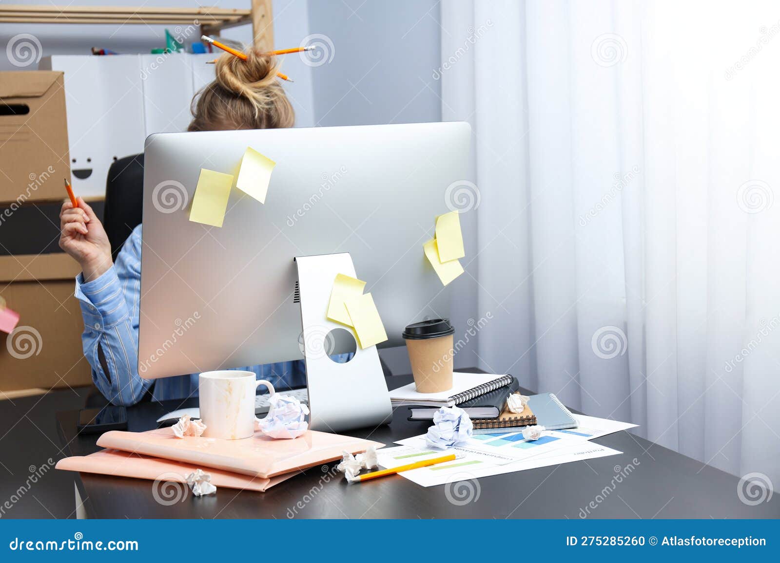Messy Office Workplace, Workplace and Workspace Concept Stock Photo ...