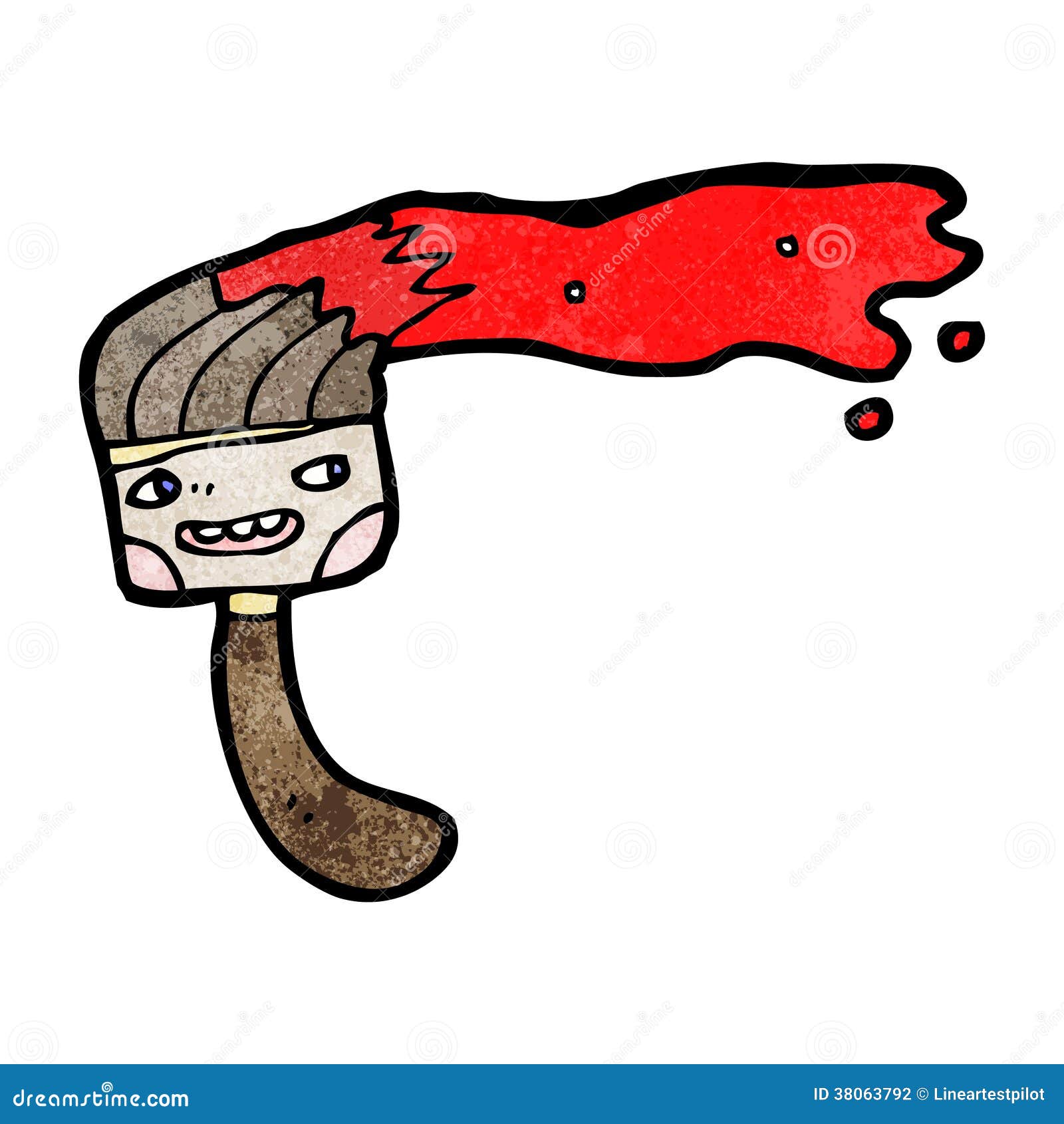 Messy Paint Brush Cartoon Character Vector Illustration | CartoonDealer ...