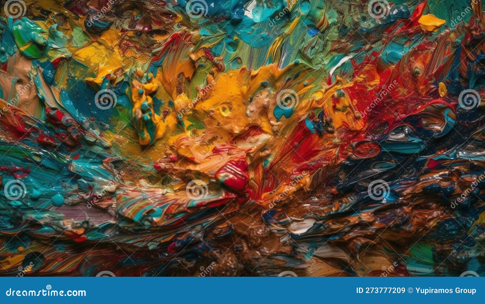 Messy Paint Mixed in a Chaotic Pattern Generated by AI Stock ...