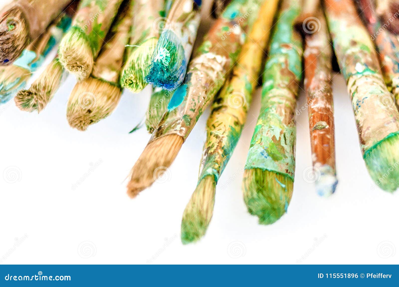 Messy paintbrush set stock photo. Image of colourful - 115551896