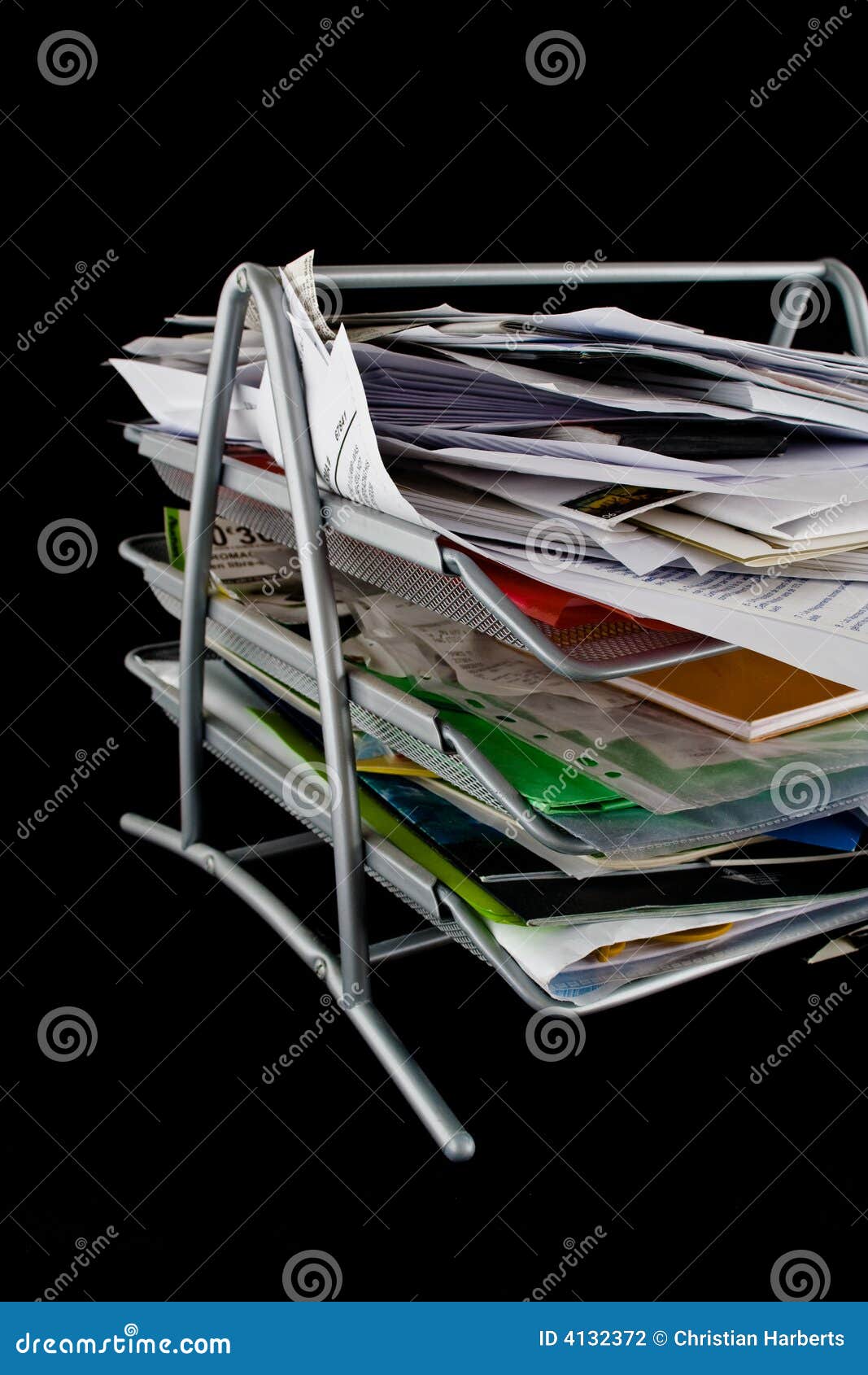 Messy Paper Tray With Papers Stock Photography - Image: 4132372