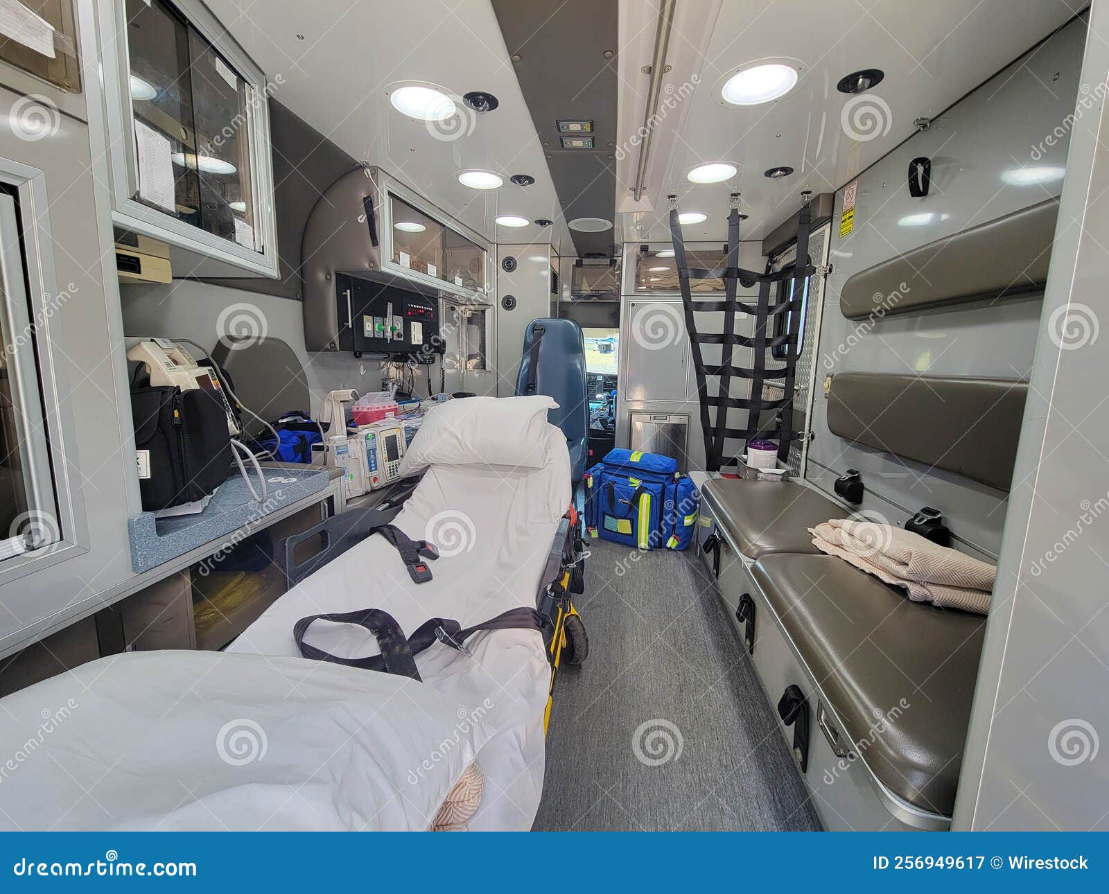 Messy Patient Compartment in Ambulance Stock Image - Image of vehicle ...