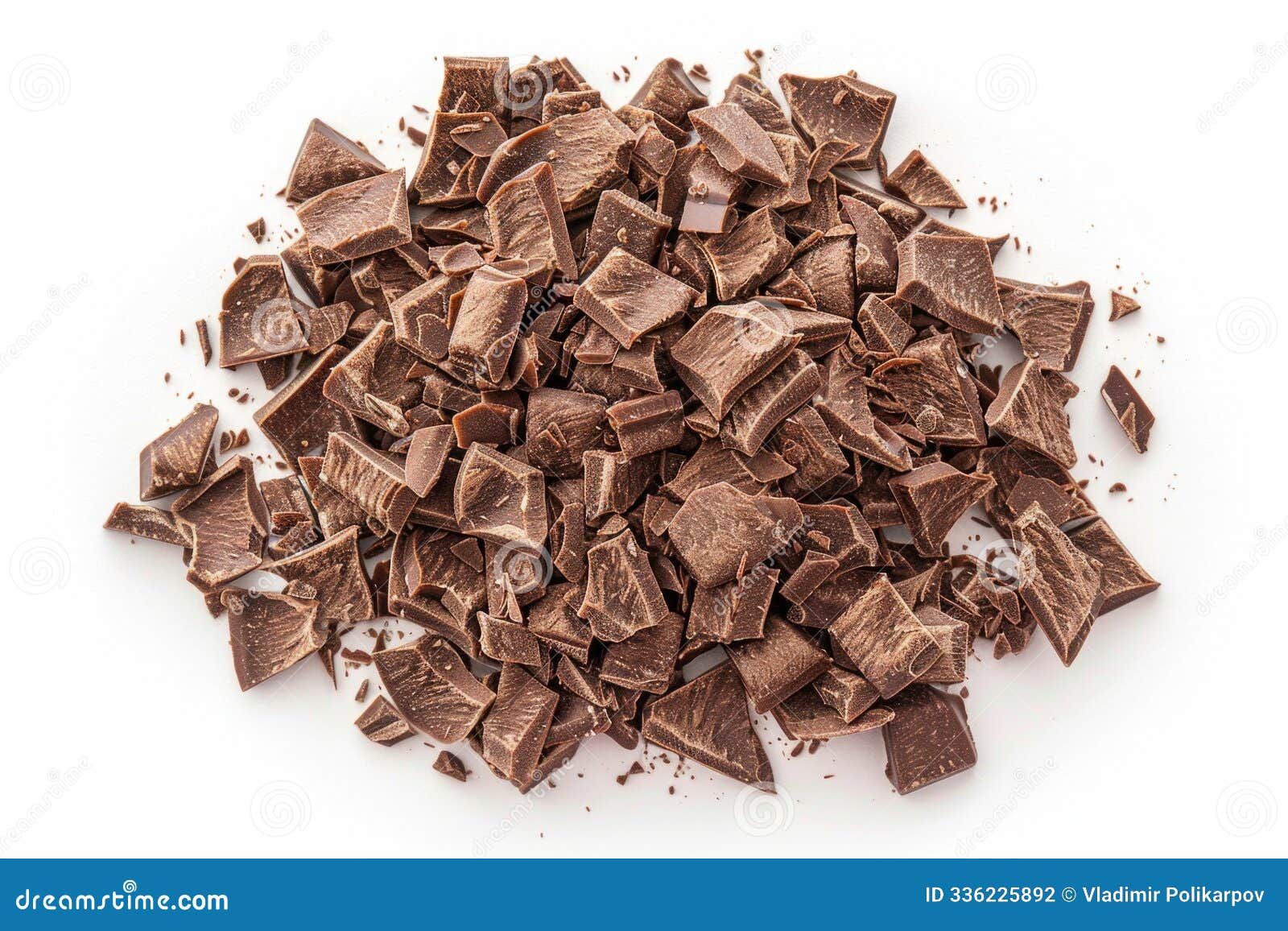 A Messy Pile of Chocolate Pieces on a Clean White Surface Stock Photo ...