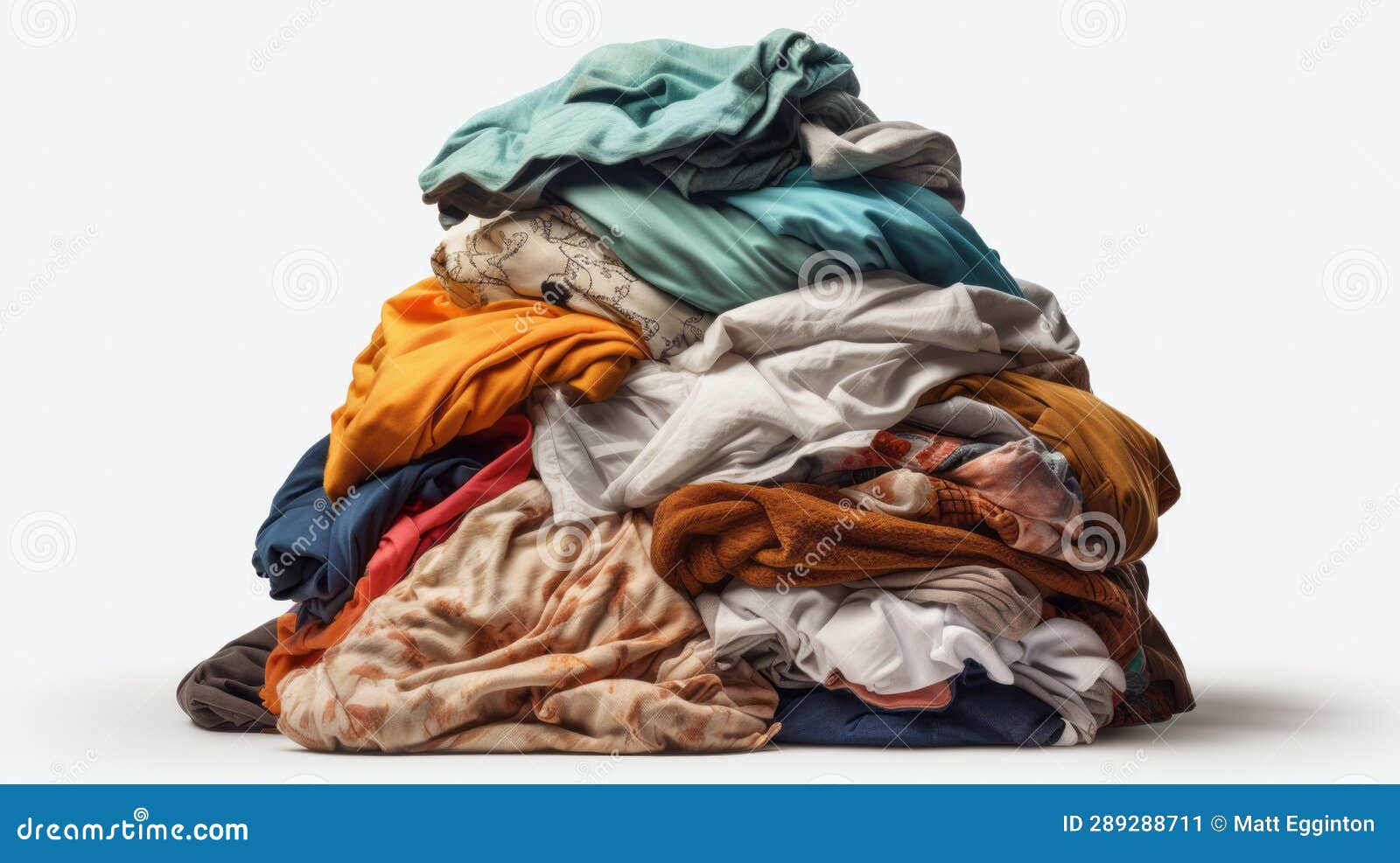 Messy Pile of Clothes on a Clean White Floor Stock Illustration ...