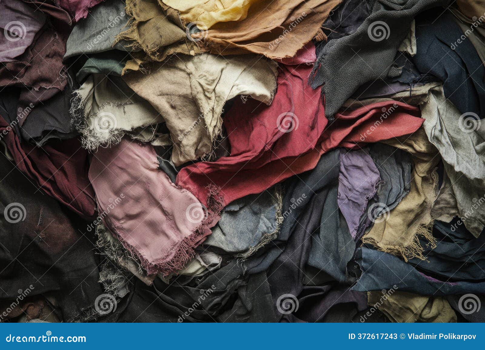 Messy Folded Clothes Crammed In A Closet On A Shelf. Depicting Woman`s ...
