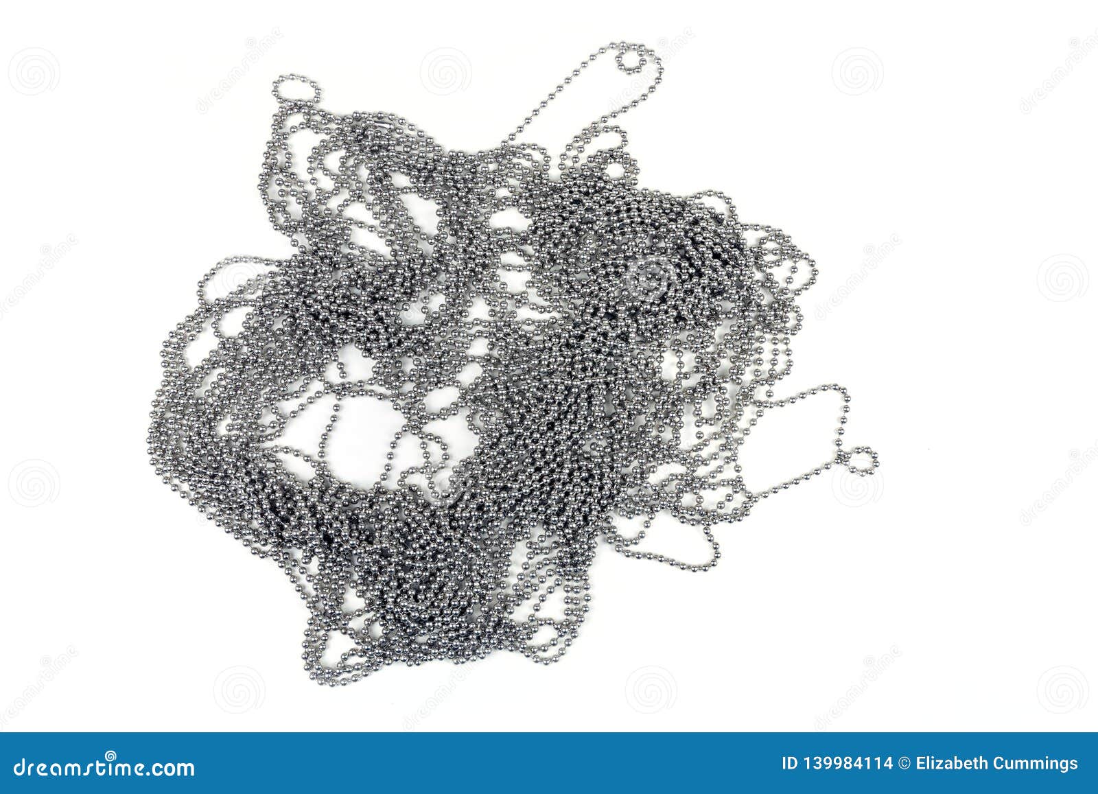 A Messy Pile of Coiled Metal Linked Jewelry Chain Stock Photo - Image ...