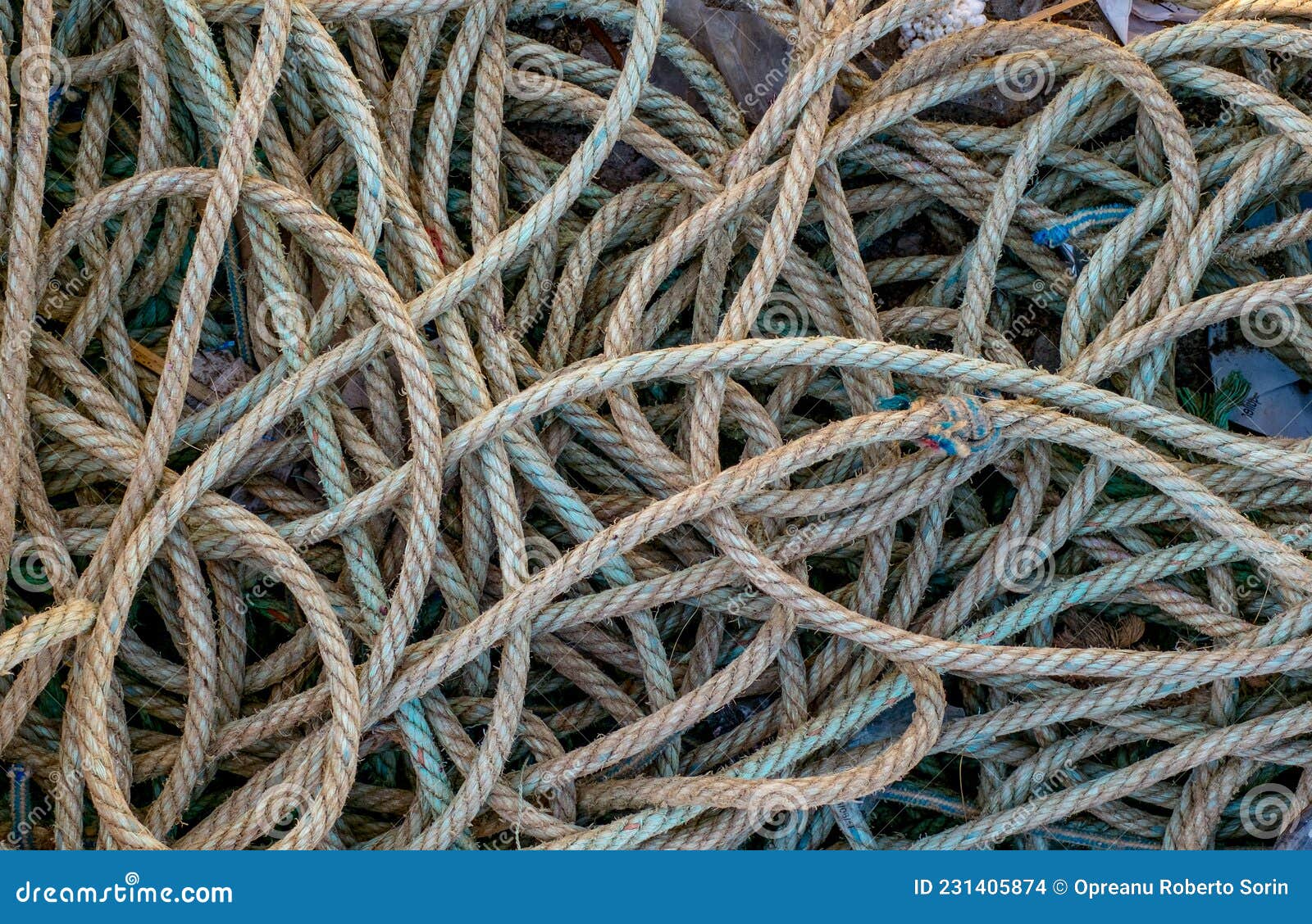 The Messy Pile of Hemp Rope Stock Photo - Image of detail, cross: 231405874