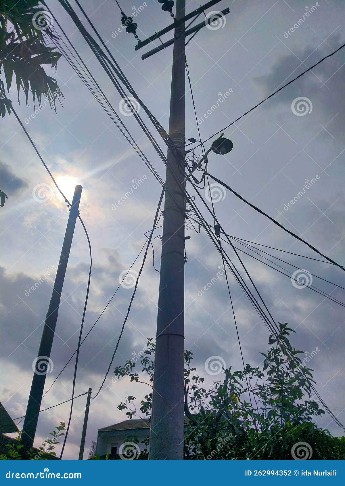 Messy power lines stock photo. Image of outdoor, messy - 262994352