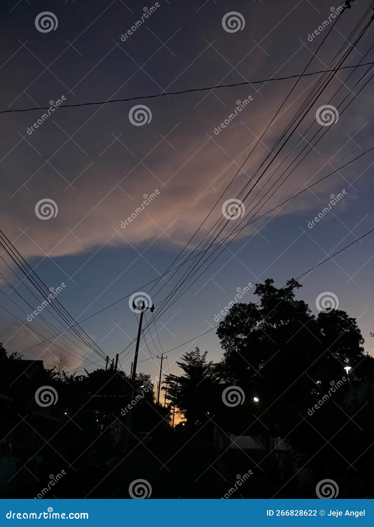 Messy power lines stock photo. Image of electricity - 266828622