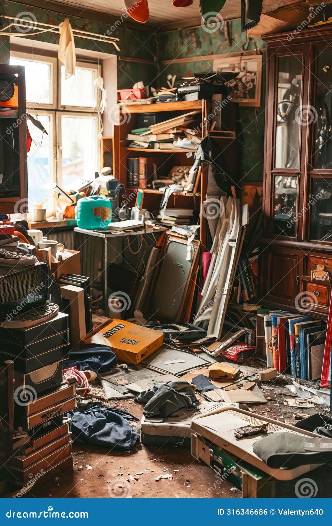 Messy Room with Lots of Clutter and Junk. Generative AI Stock Photo ...