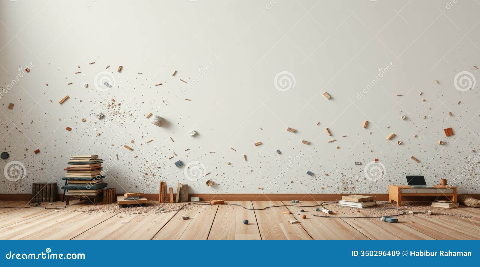 Messy Room with Scattered Objects Stock Illustration - Illustration of ...