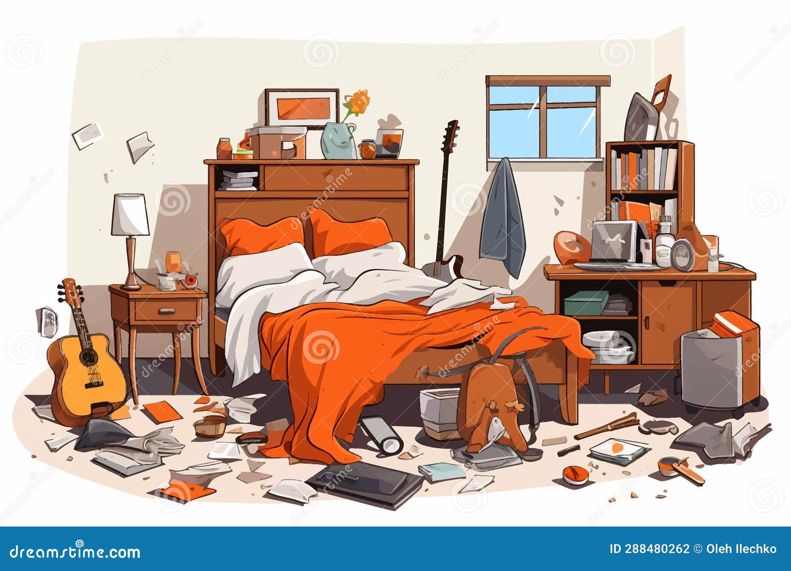 Messy Room Vector Flat Minimalistic Isolated Illustration Stock Vector ...