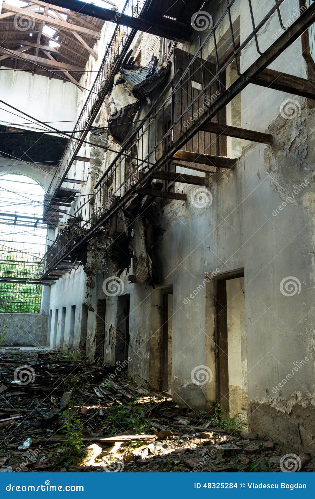 Messy ruined building stock photo. Image of calamity - 48325284
