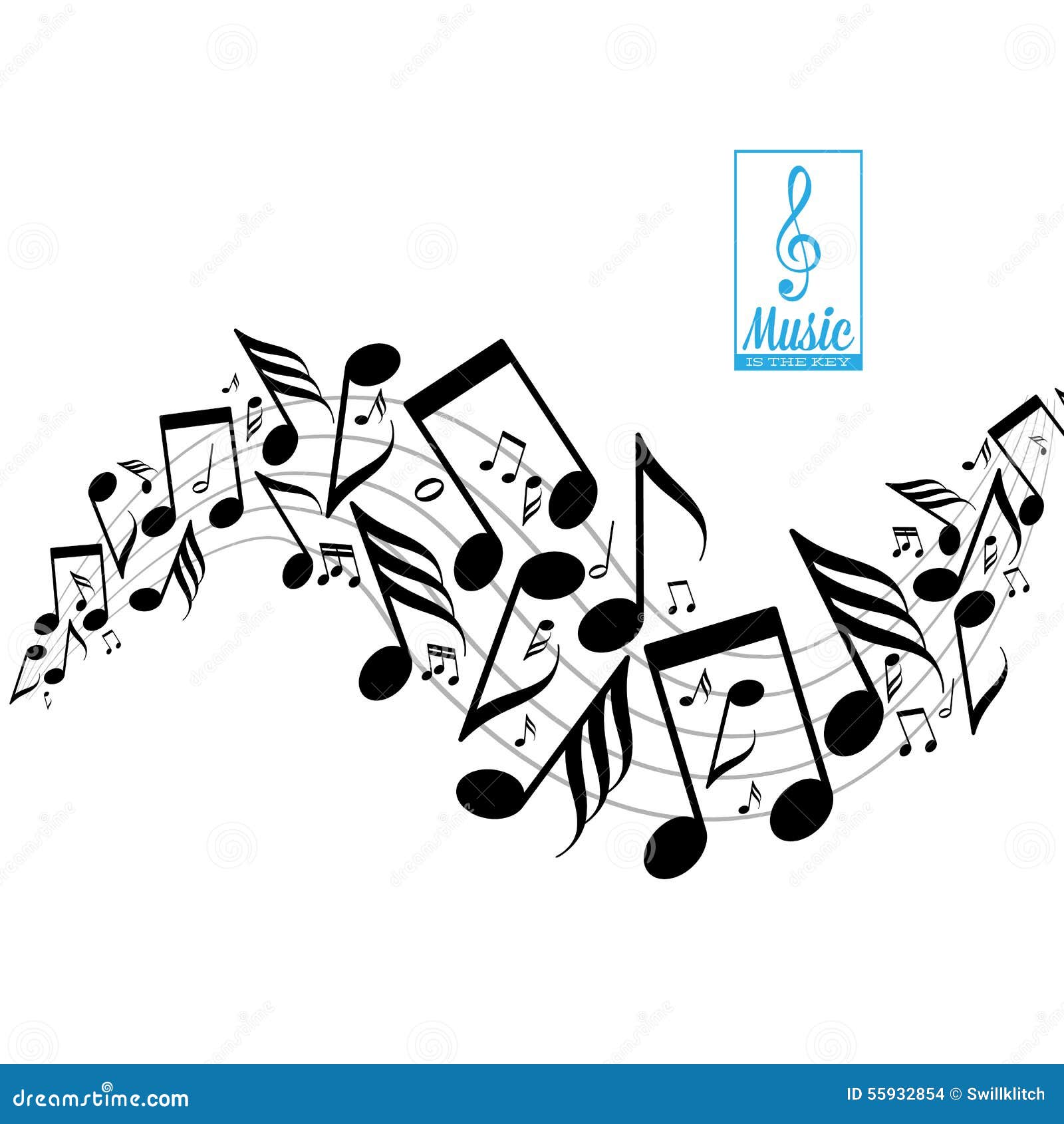 Messy Scattered Music Notes On Stave Cartoon Vector | CartoonDealer.com ...