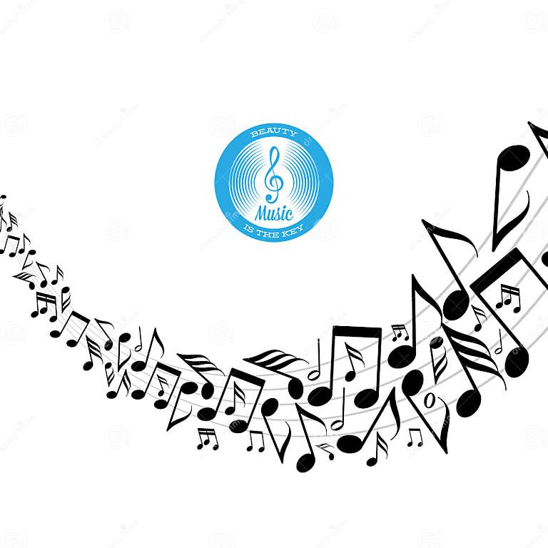 Messy Scattered Music Notes on Stave Stock Vector - Illustration of ...