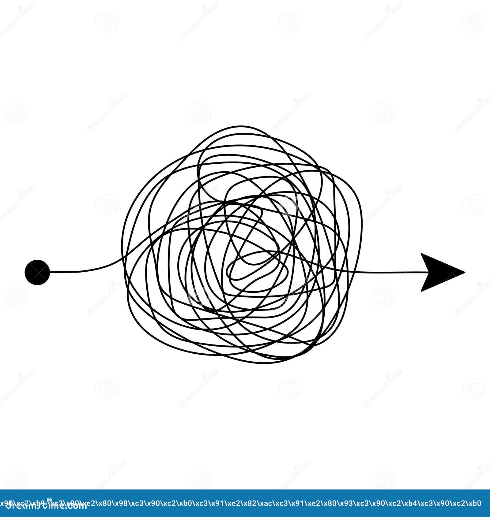 Messy Scribble Arrow Lines. Chaotic Doodle Line Ravel Tangle, Hand ...