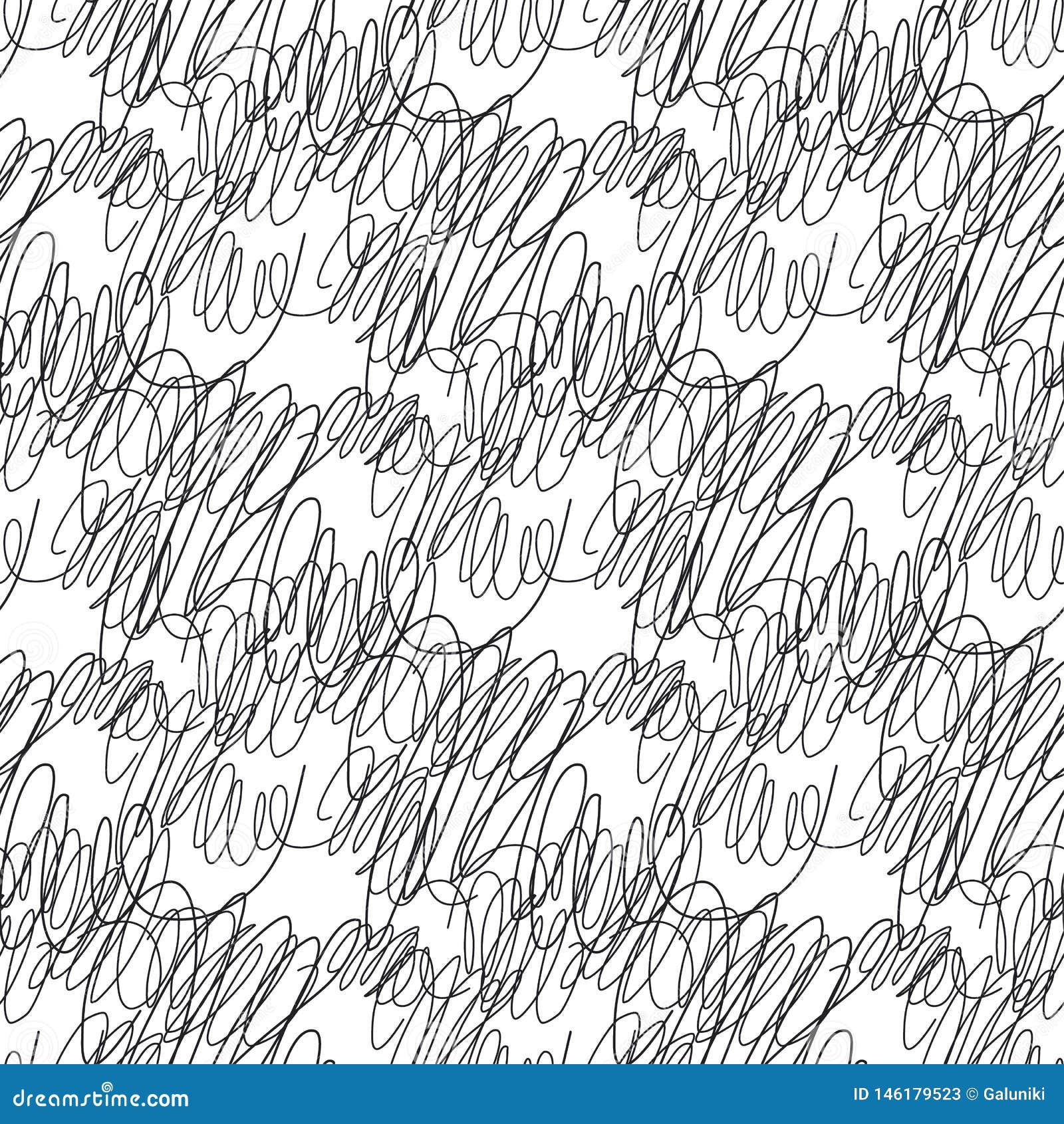 Messy Scribble Hand Drawn Vector Seamless Pattern Stock Vector ...