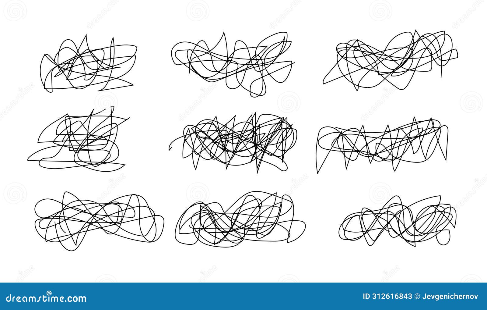 Messy Scribbles Set stock vector. Illustration of scrawl - 312616843