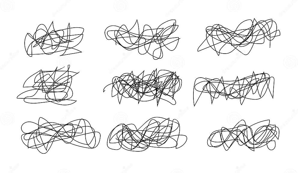 Messy Scribbles Set stock vector. Illustration of scrawl - 312616843