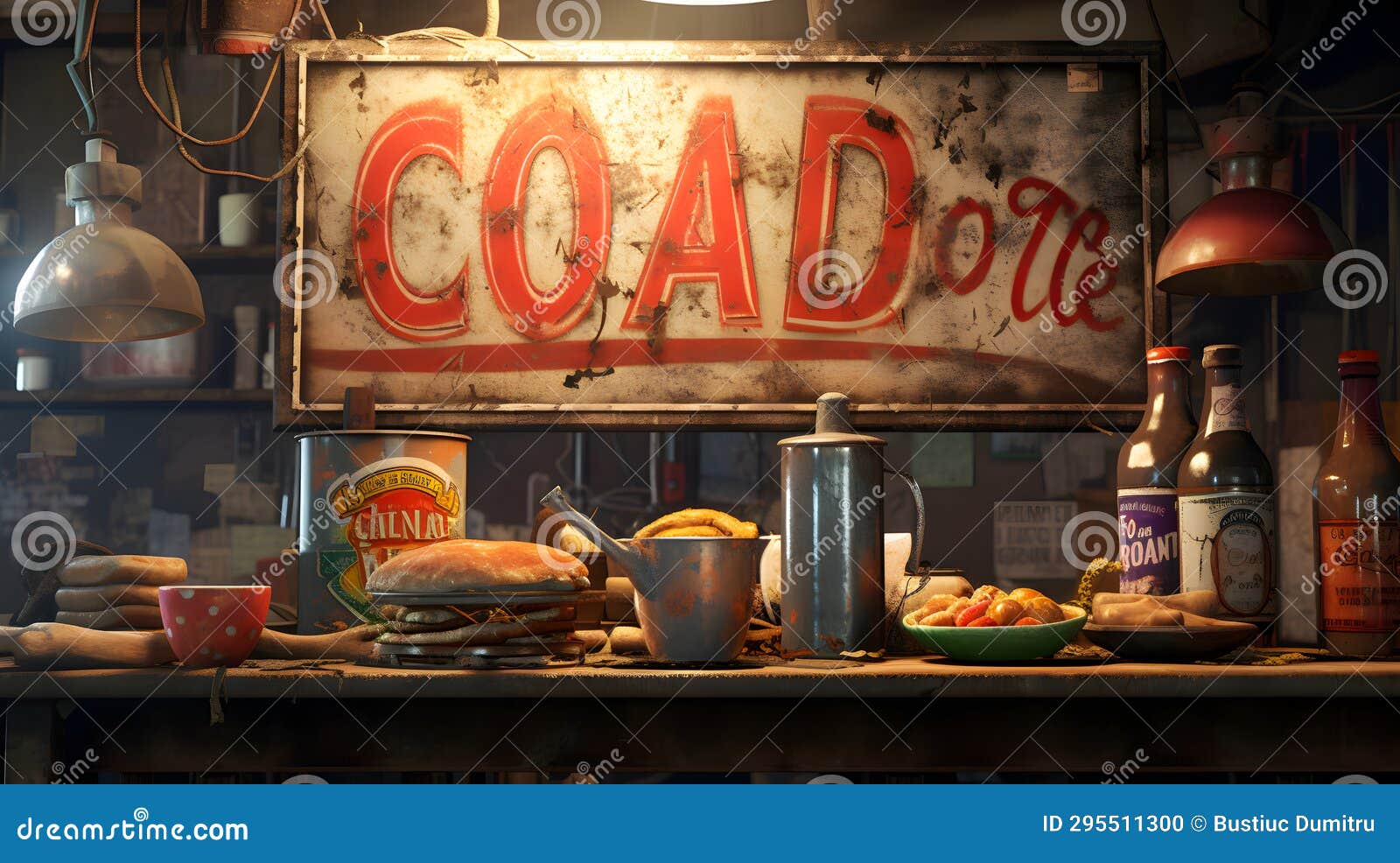 Messy Table Full of Junk Food and Drinks Stock Photo - Image of fast ...