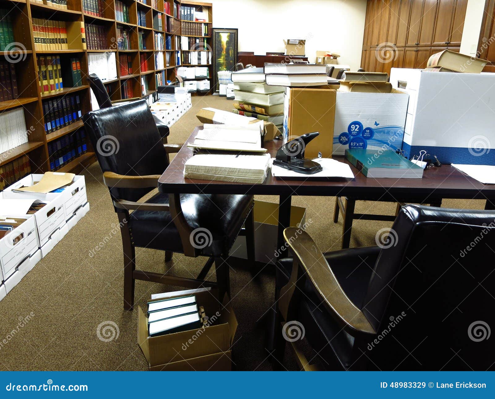 Messy Table in Library stock image. Image of court, educational - 48983329