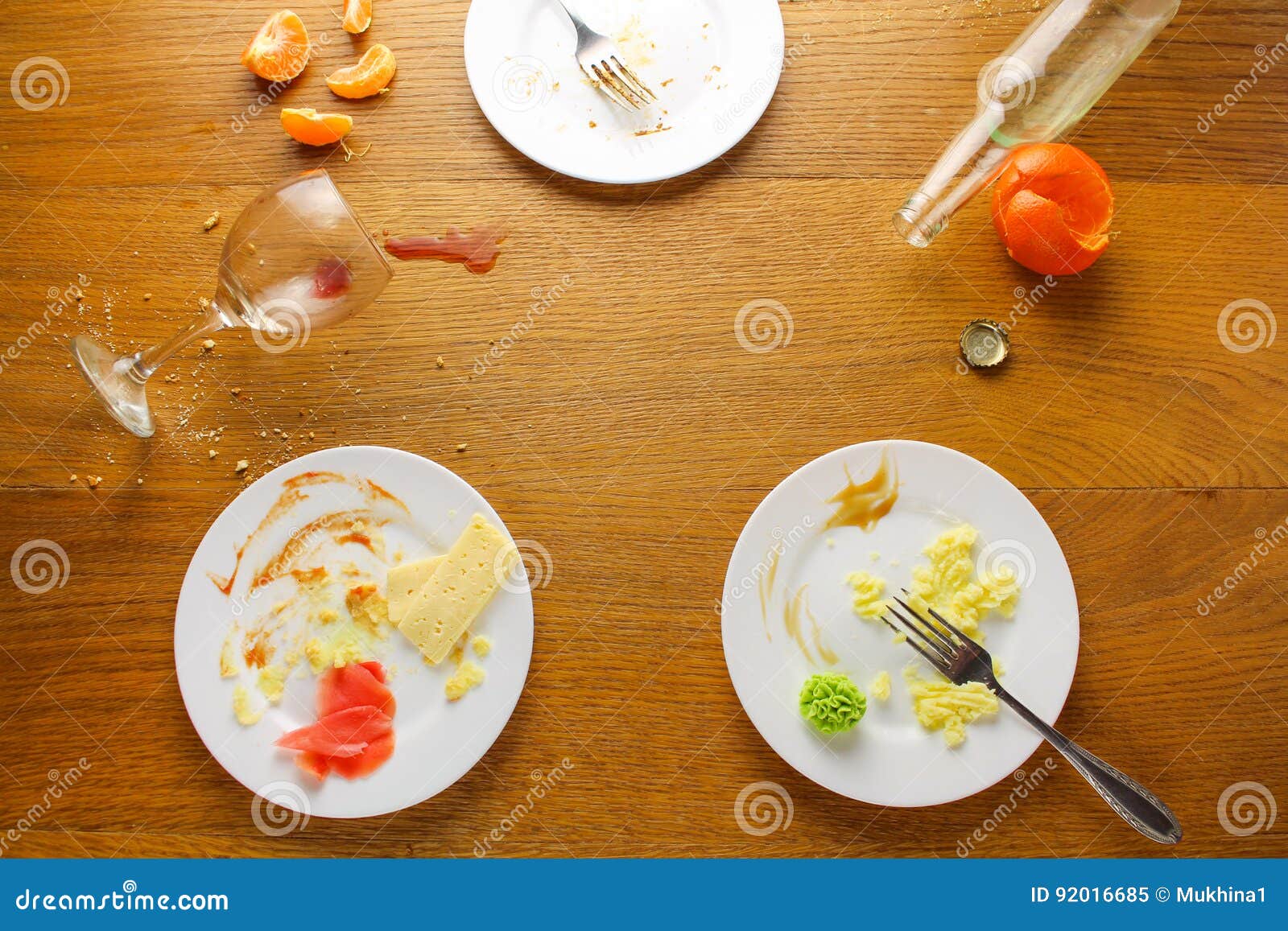 Messy table after party. stock image. Image of fork, evening - 92016685