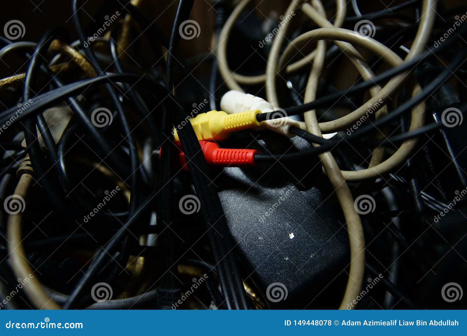 Messy Twisted Electronic Cable Stock Photo - Image of gadget, acdc ...