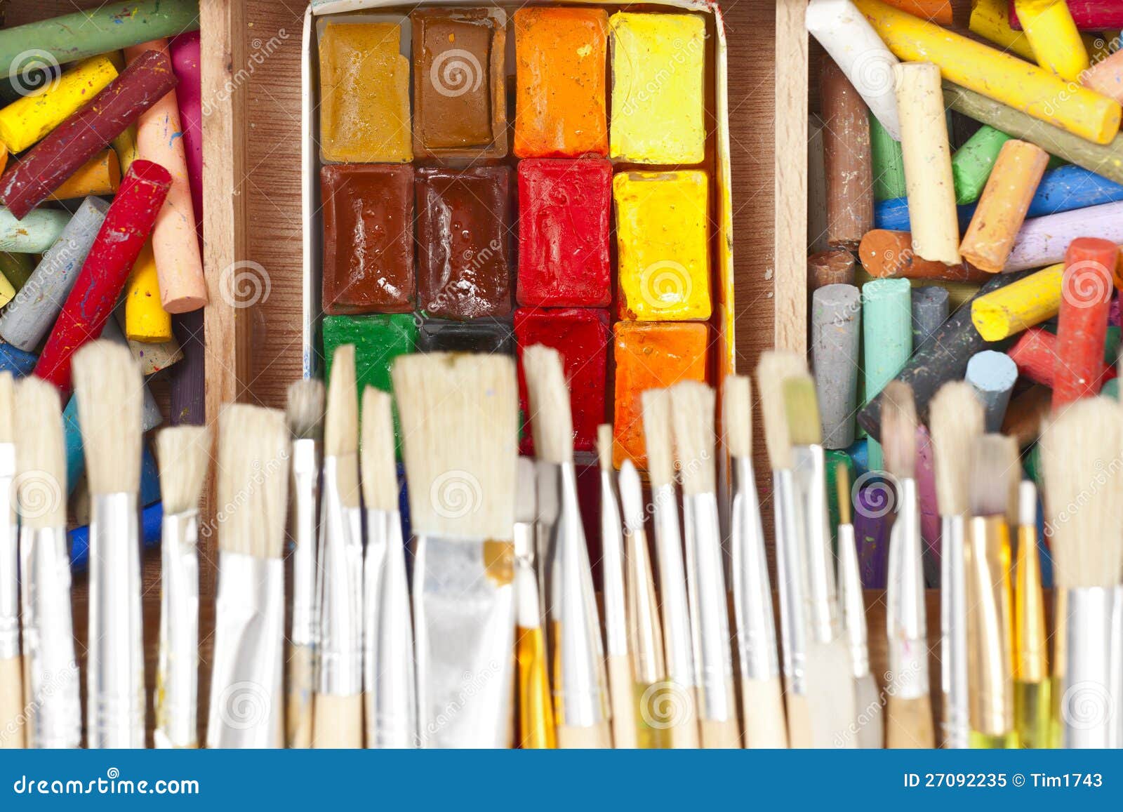 Messy, Used Water-color Paint-box with Stock Image - Image of gouache ...