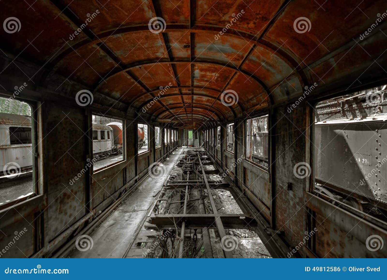 Messy Vehicle Interior of a Train Carriage Stock Photo - Image of rust ...