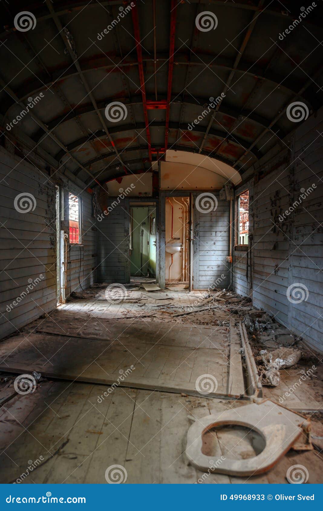 Messy Vehicle Interior of a Train Carriage Stock Image - Image of roof ...