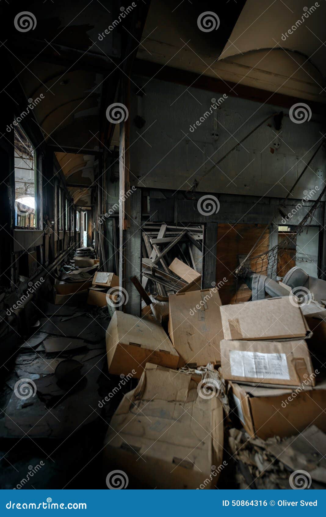Messy Vehicle Interior of a Train Carriage Stock Photo - Image of ...