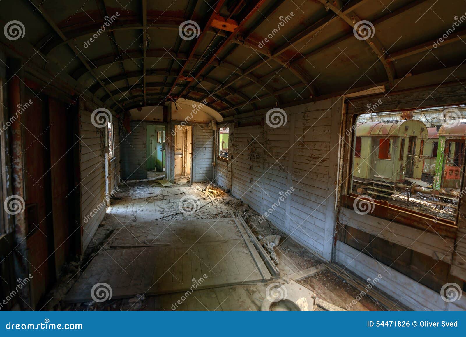 Messy Vehicle Interior of a Train Carriage Stock Photo - Image of ...