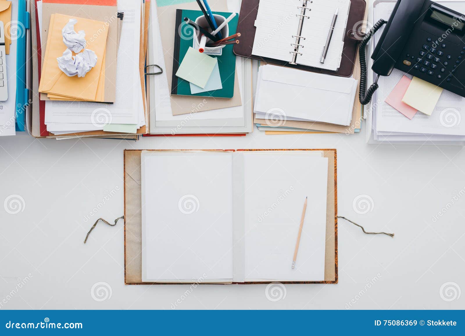 Messy vs. tidy desktop stock image. Image of register - 75086369