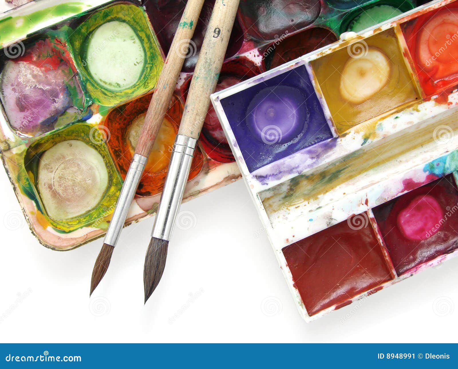 Messy watercolors stock image. Image of brown, paintbrushes - 8948991