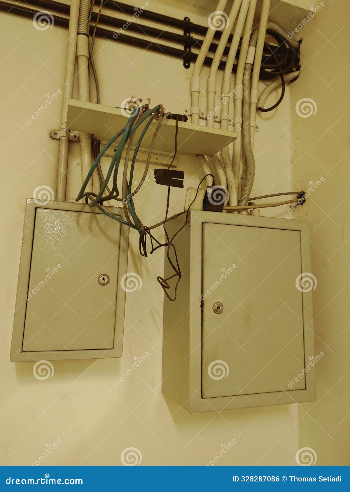 Messy Wire Top of Electrical Panel Stock Photo - Image of electrical ...