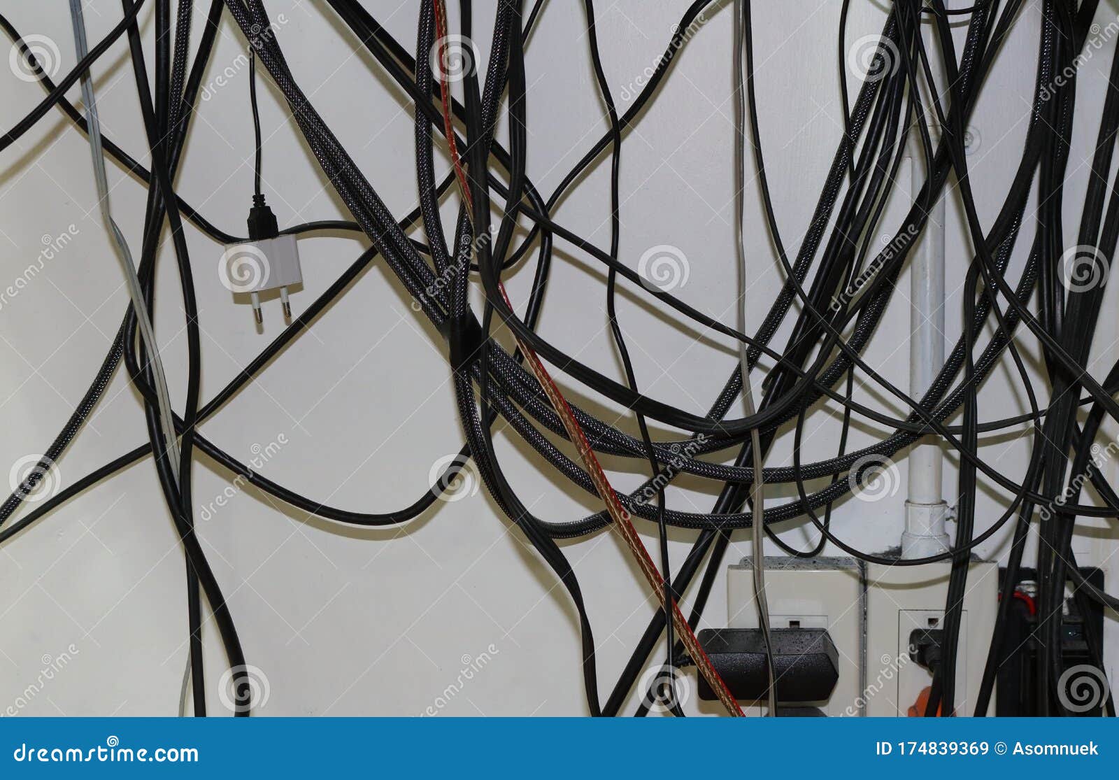 Messy wires under table stock image. Image of electronic - 174839369