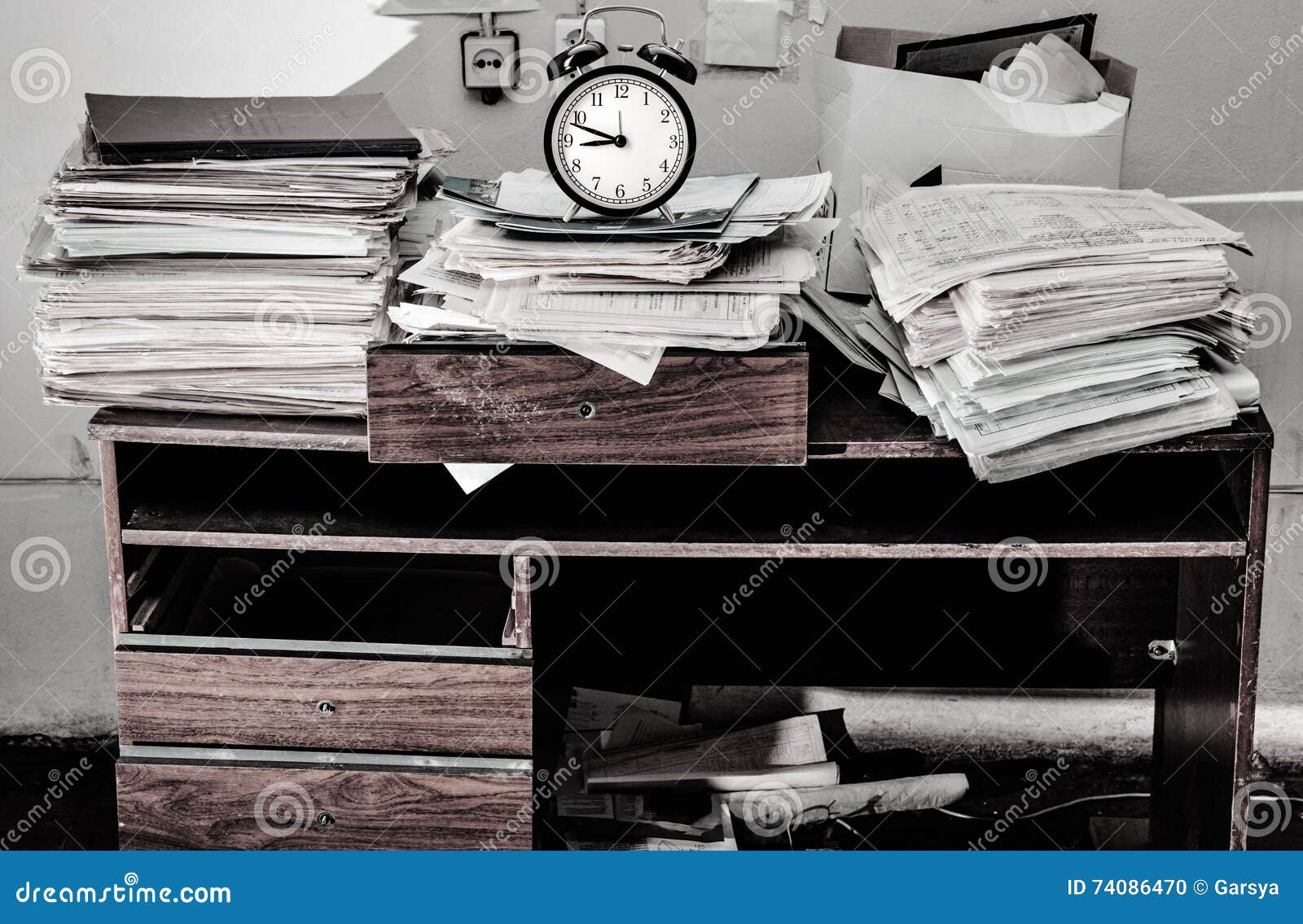 Messy Workplace With Stack Of Paper Royalty-Free Stock Photography ...