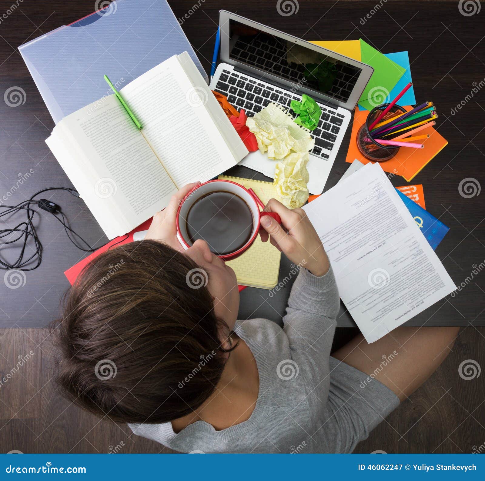 Messy workplace stock image. Image of memo, table, pencil - 46062247