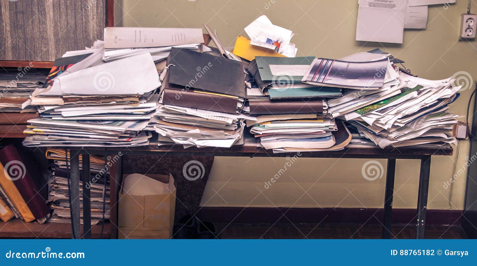 Messy Workplace With Stack Of Paper Royalty-Free Stock Photography ...